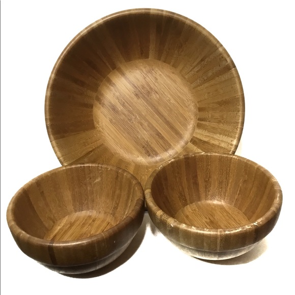 Pampered Chef | Kitchen | Wooden Pampered Chef Bowls Preowned Set Of ...